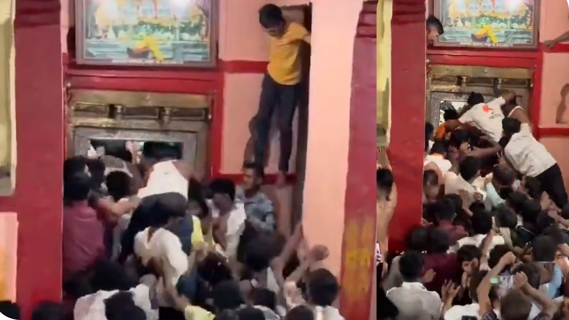 VIDEO | Multitud provoca tapón humano en templo de la India