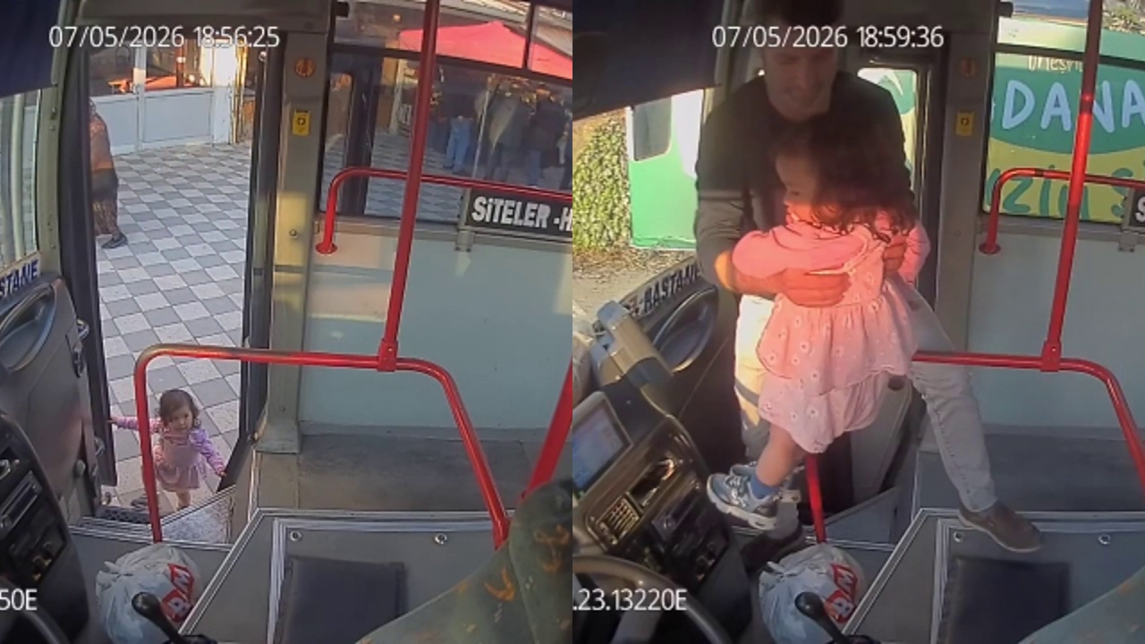 Turquía: Niña de 2 años sube a autobús de transporte público (VIDEO)