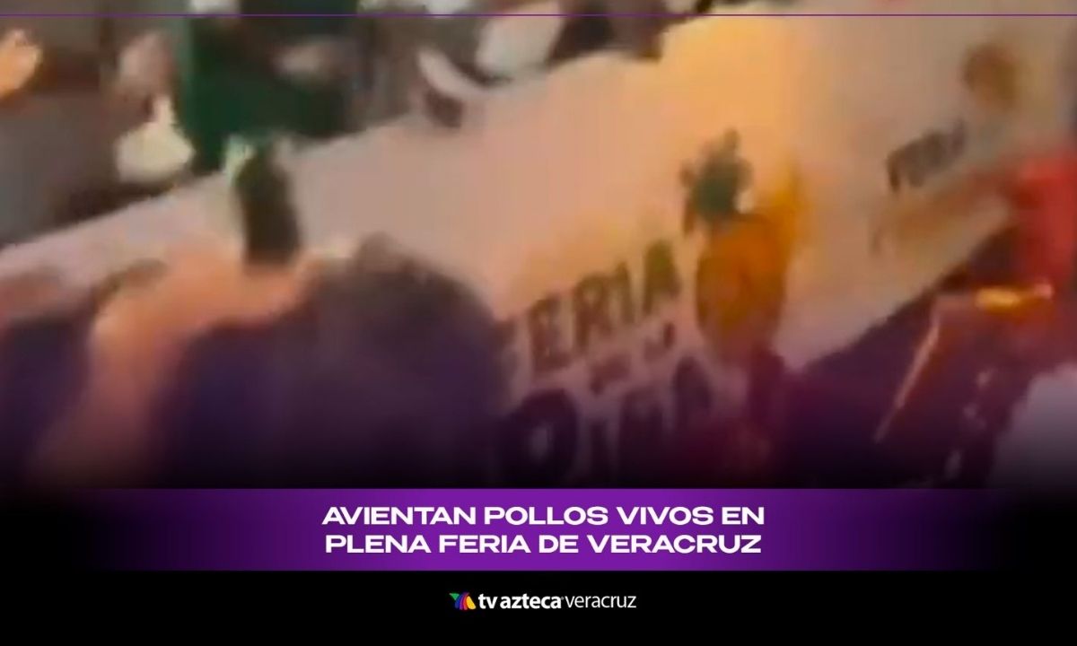 Polémica en Feria de Veracruz: Pollos vivos lanzados como premio