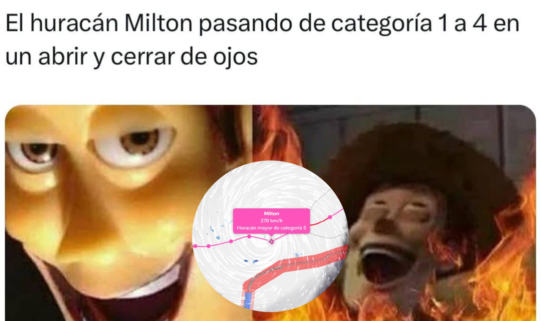 Internautas reaccionan con memes por huracán Milton a la Península de ...