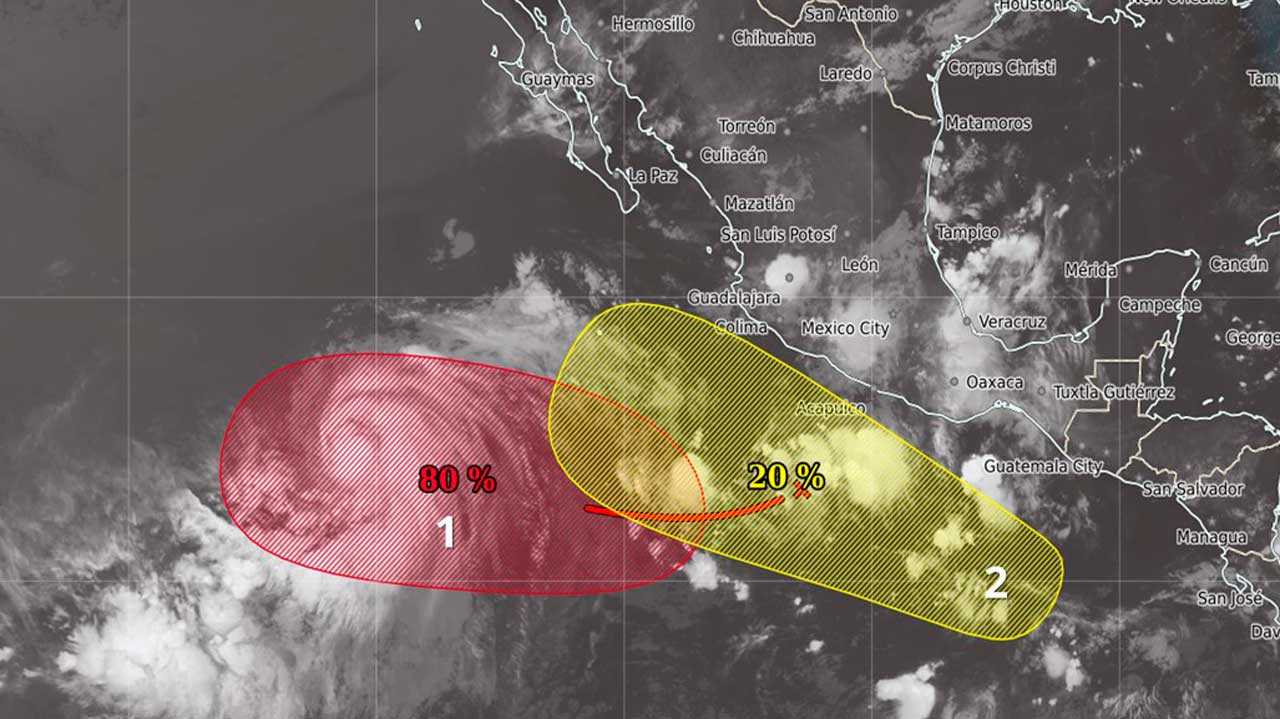 Vigilan dos sistemas ciclónicos en el Pacífico mexicano: uno está frente a Guerrero y otro ...