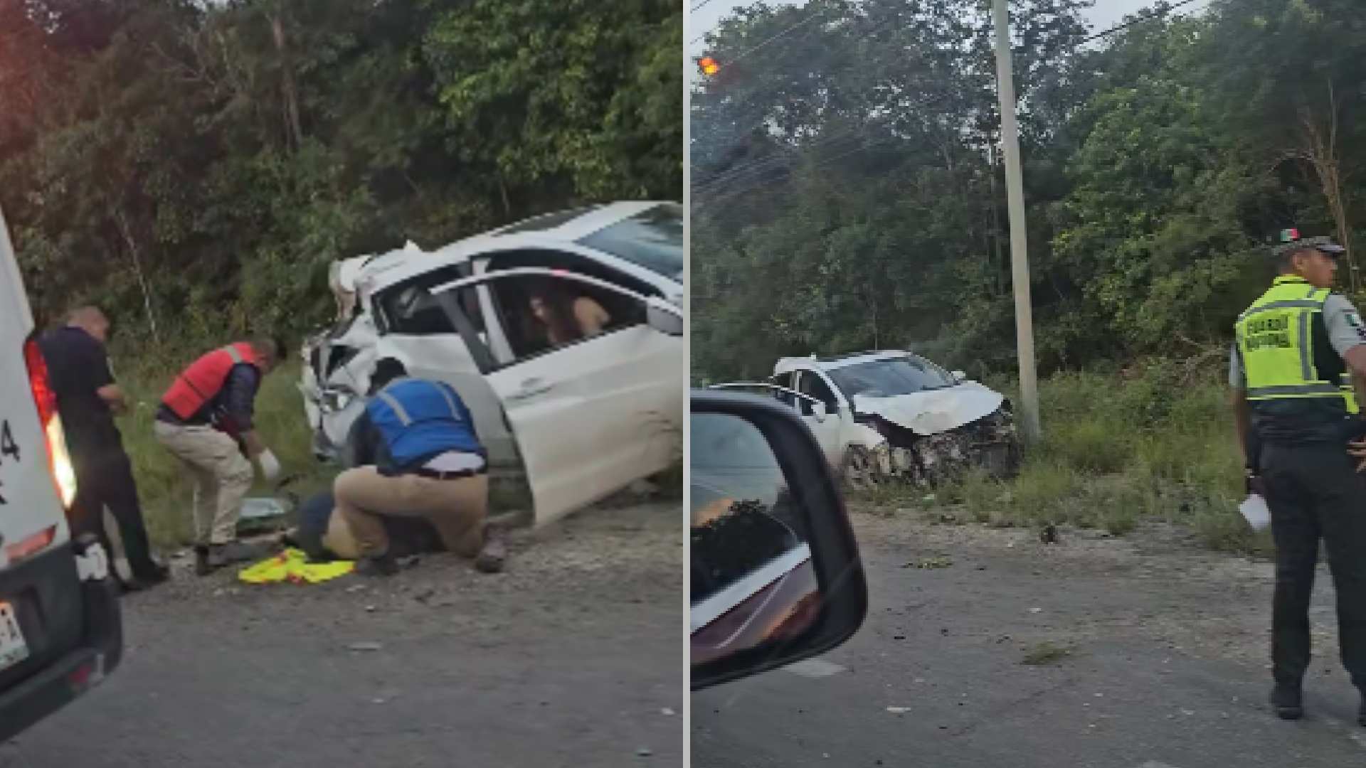 Se registra fuerte accidente en la carretera Cancún-Puerto Morelos hoy 19 de noviembre; hay un ...