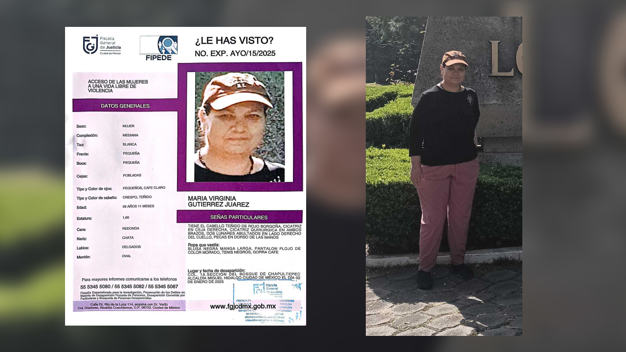María Virginia Gutiérrez Juárez viajó de Chiapas a CDMX, pero ...