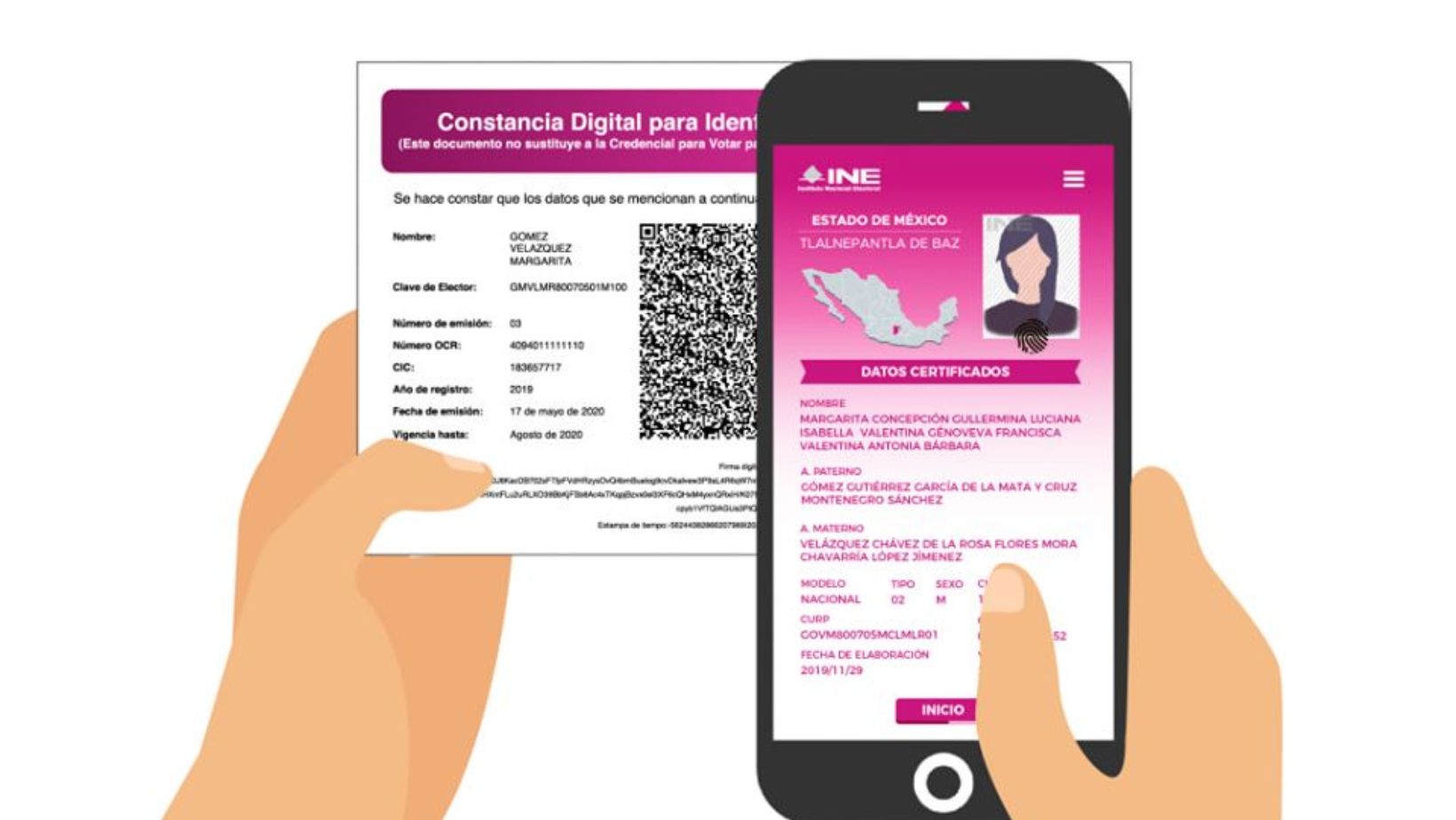 Así luce el nuevo formato digital de la credencial para votar del INE