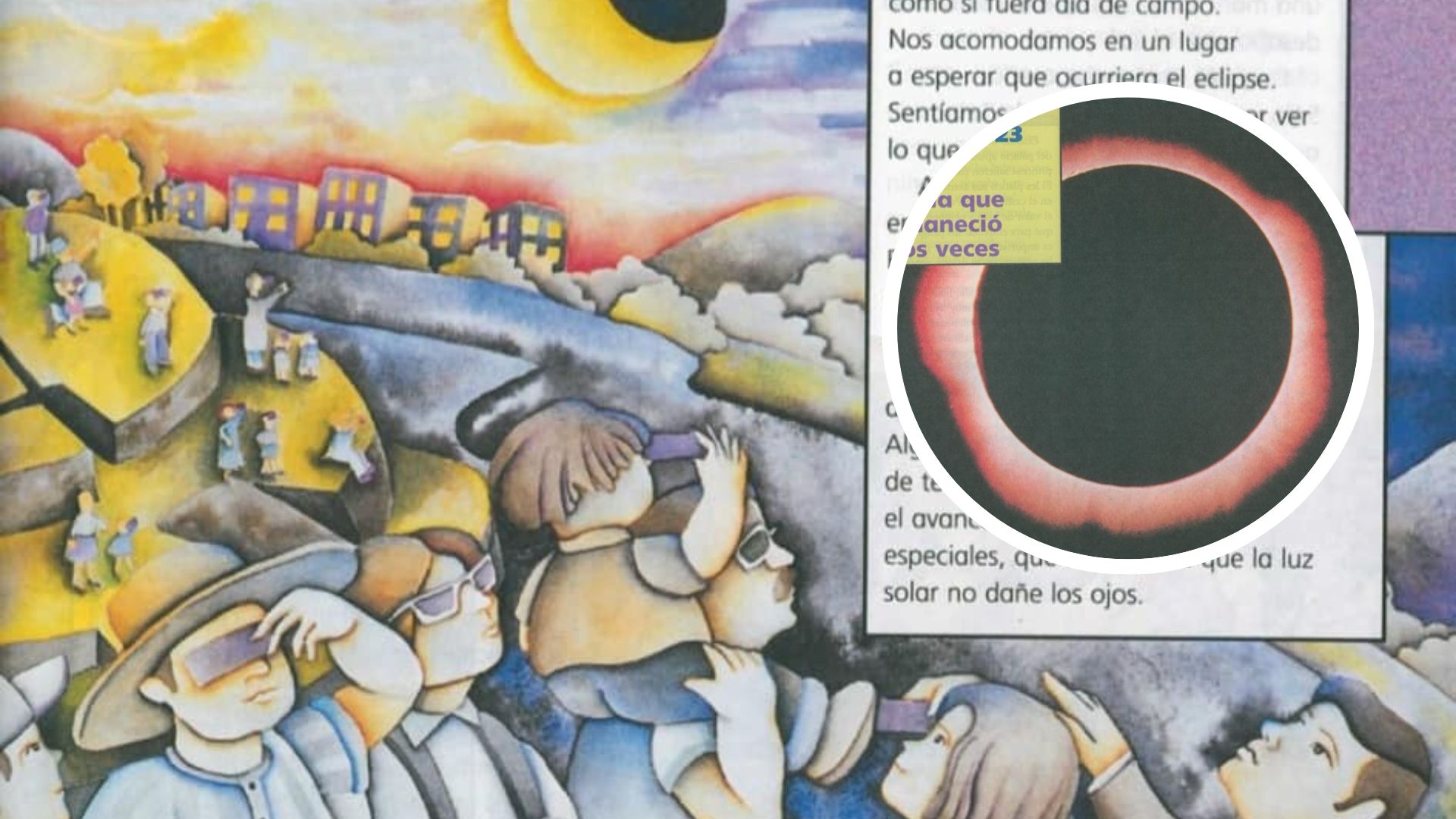 Libro de Español Lecturas de primaria narraba el eclipse de 1991