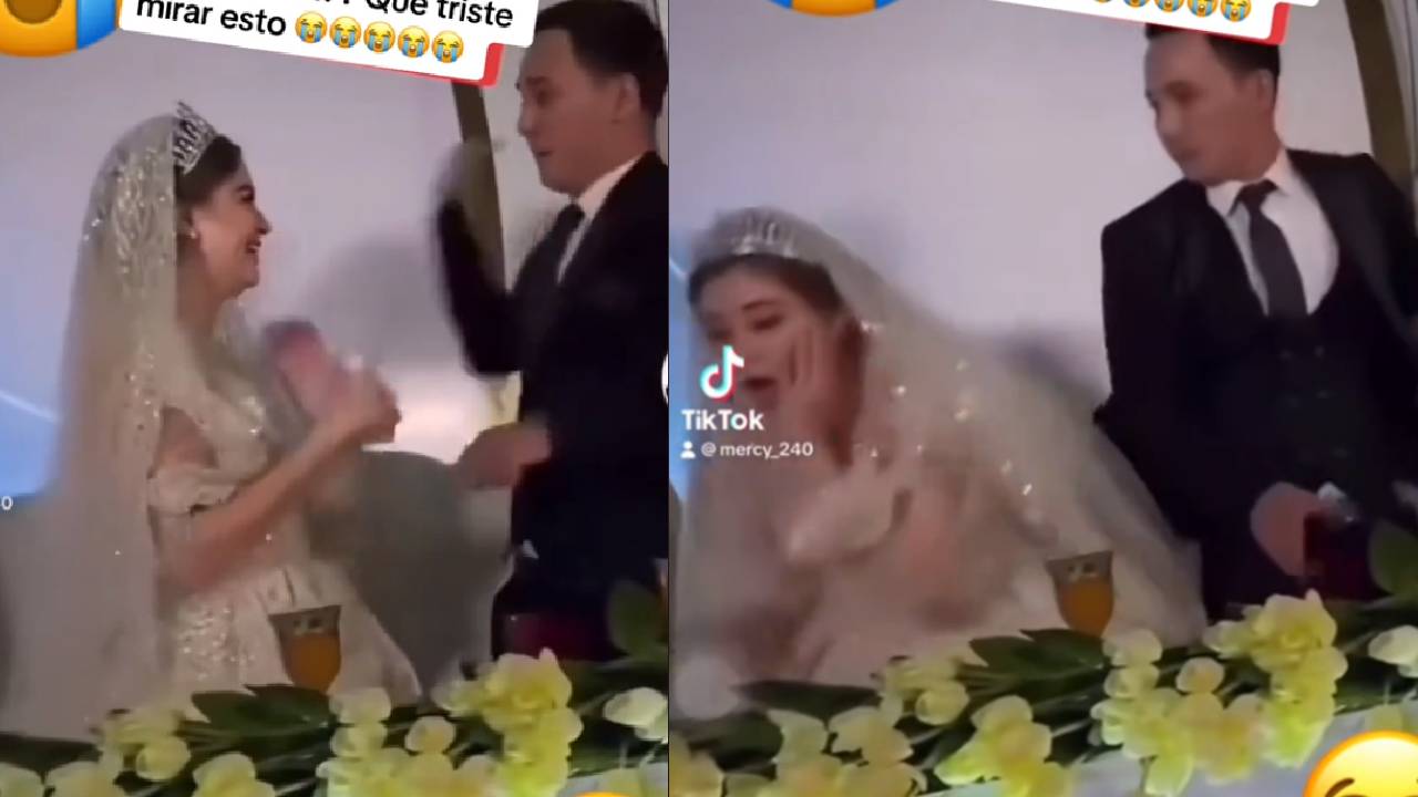 VIDEO: En plena boda, novio CACHETEA a su esposa