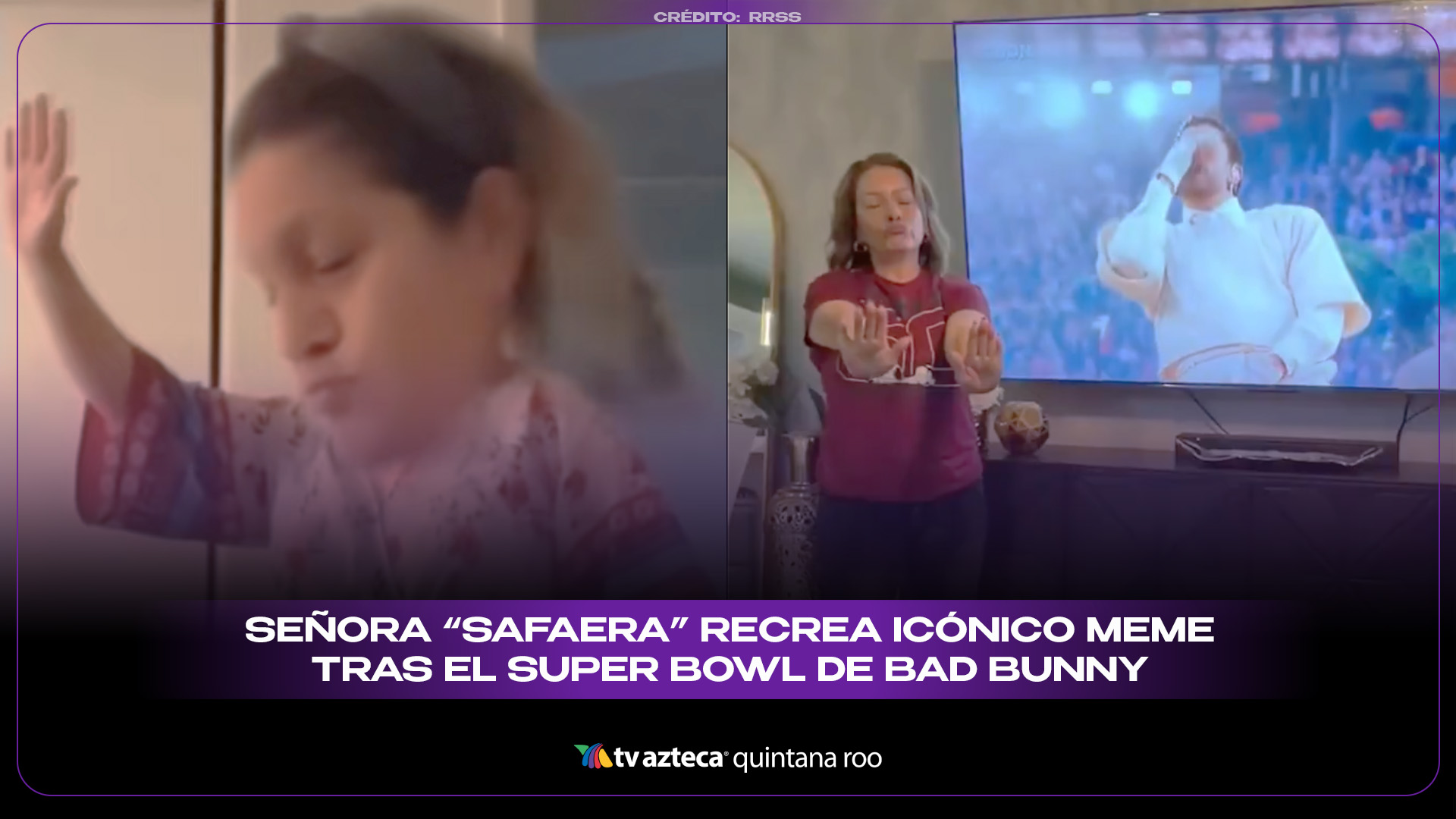 Señora “Safaera” revive meme tras Super Bowl de Bad Bunny y causa furor