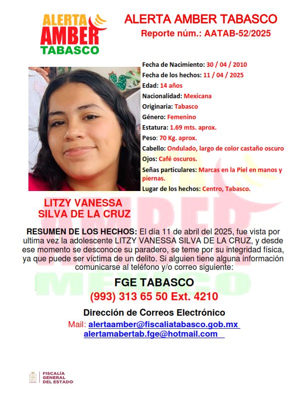 Litzi Vanessa Silva de la Cruz, menor de 14 años desaparecida en ...