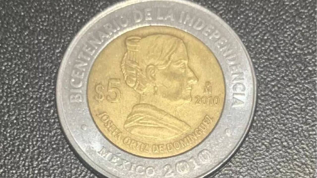 Venden moneda de 5 pesos en 450 mil pesos