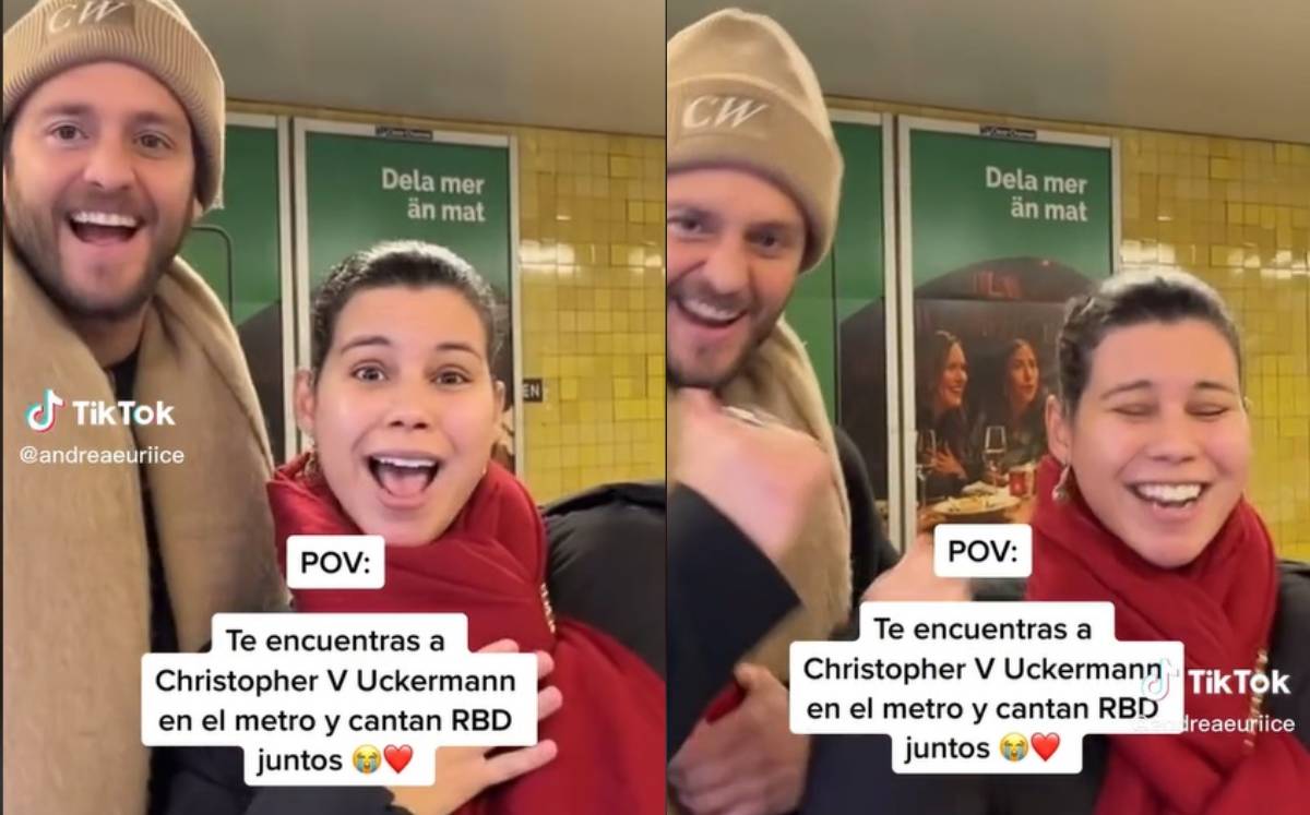 RBD : Christopher Uckerman canta con fan en metro de Suecia