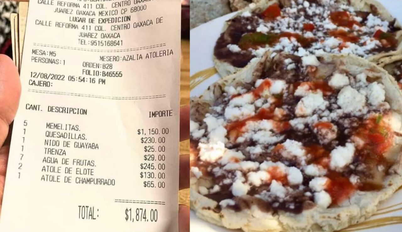 Pagan más de mil pesos por memelitas en restaurante