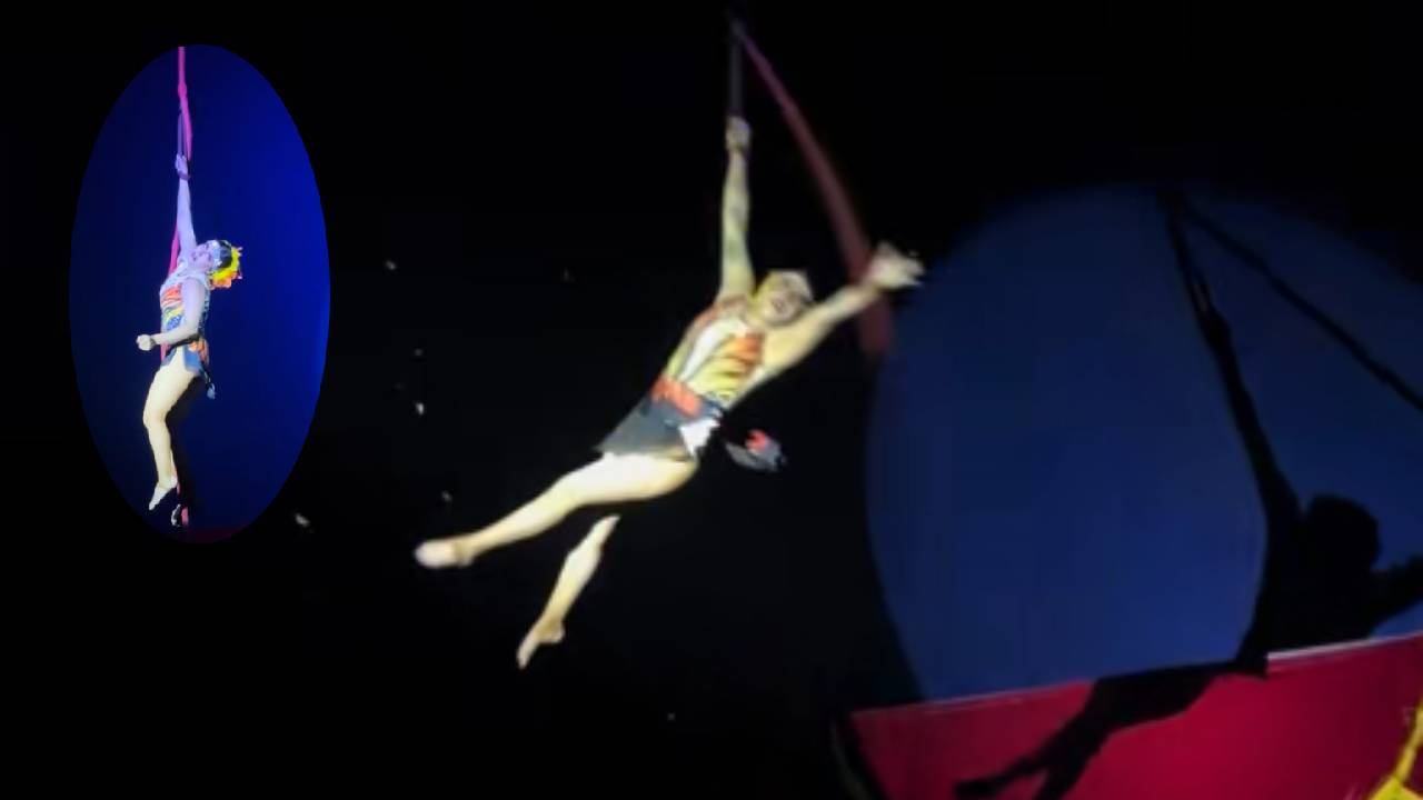 Captan momento exacto en que acróbata convulsiona durante función en circo