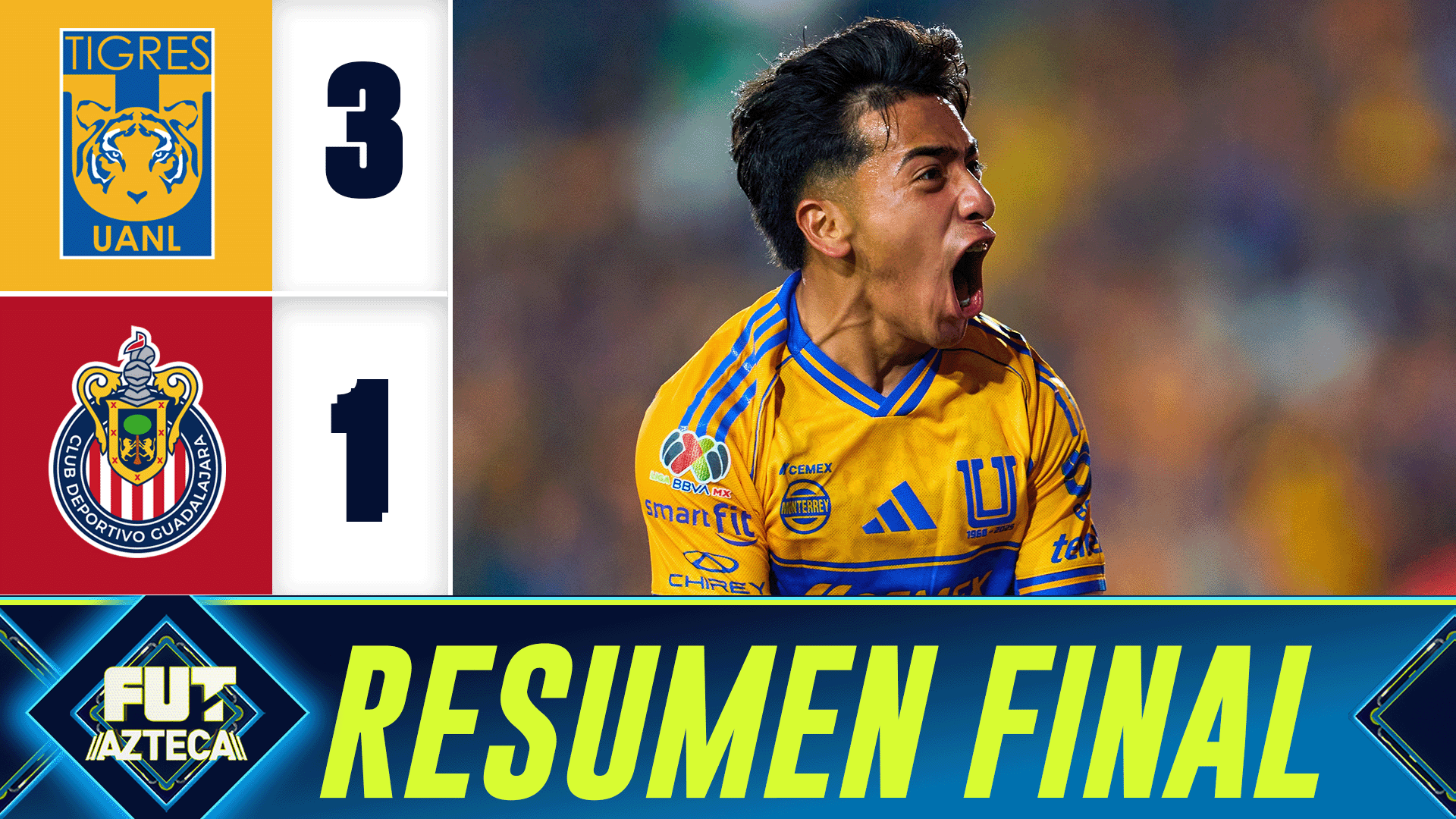 Tigres vs Chivas resumen y goles Cuartos Ida Clausura 2026 Liga MX ...
