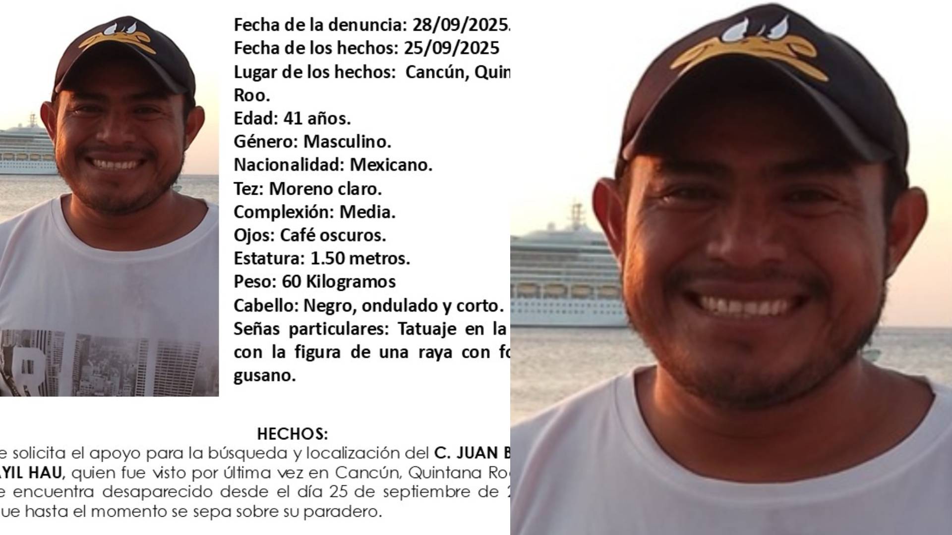 ¡Se busca! Desaparece Juan Bautista Ayil Hau, hombre de 41 años de edad ...