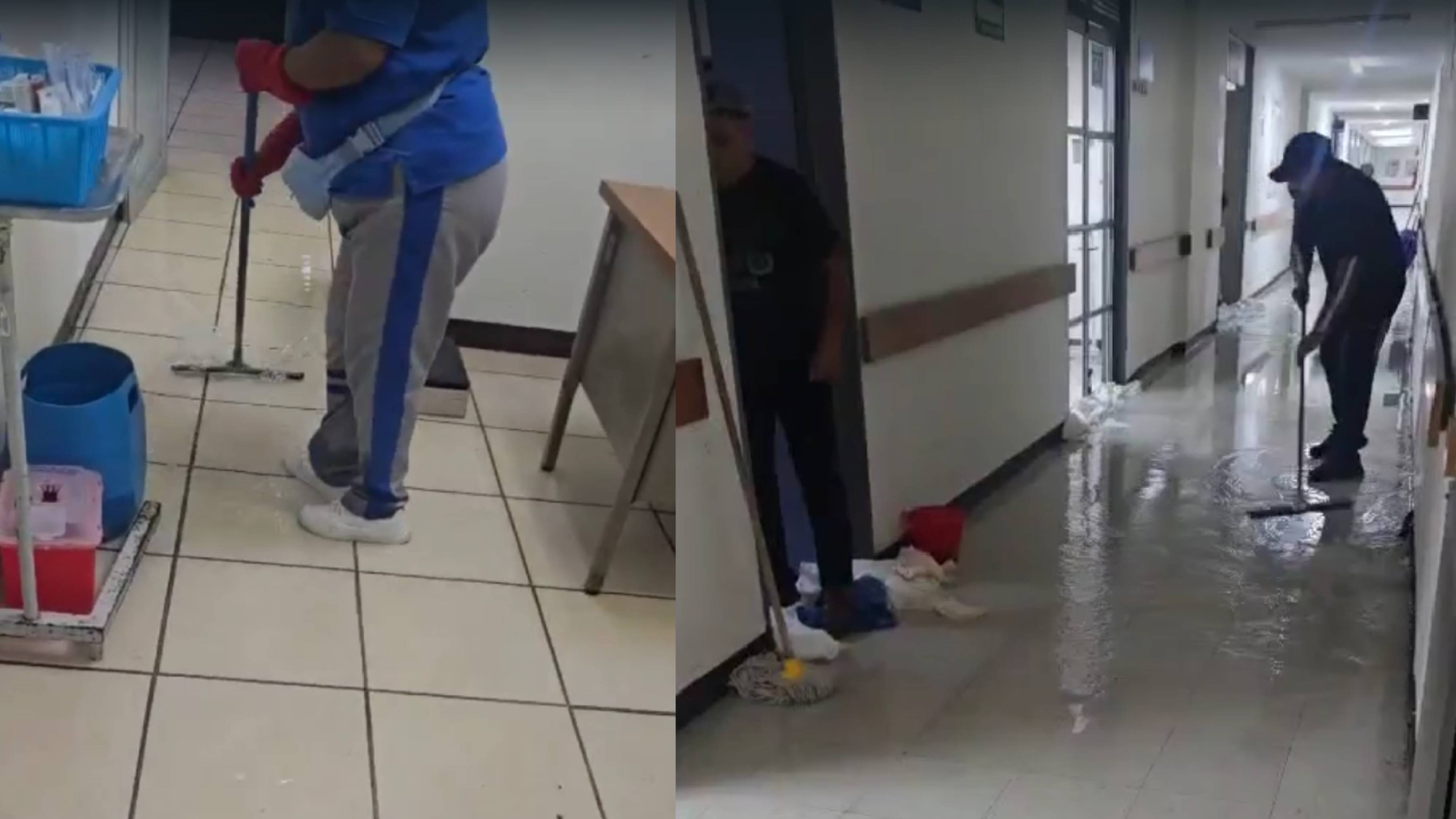 Áreas inundadas por colapso de drenaje en clínica-hospital de Orizaba