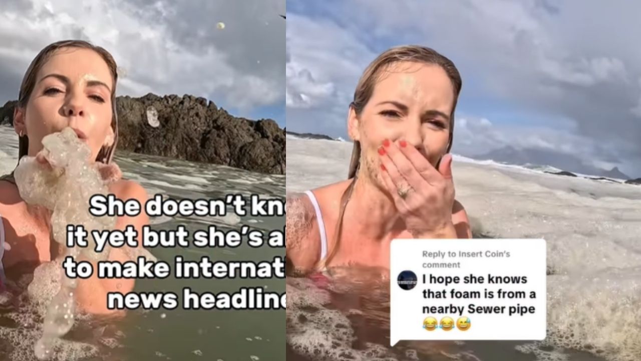 Video de influencer Michelle Sky nadando en aguas con heces fecales