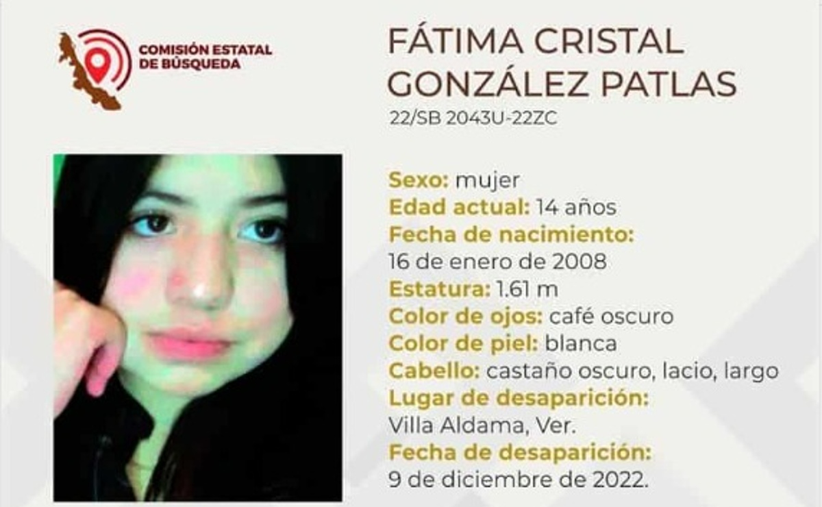 Desaparece Fátima González en Villa Aldama