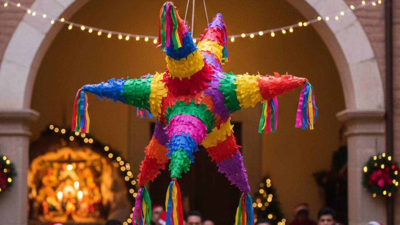 Qué representan las piñatas de siete picos en las posadas