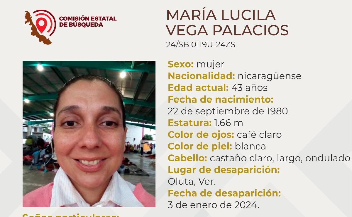 Familiares buscan a María Lucila Vega desaparecida en Veracruz