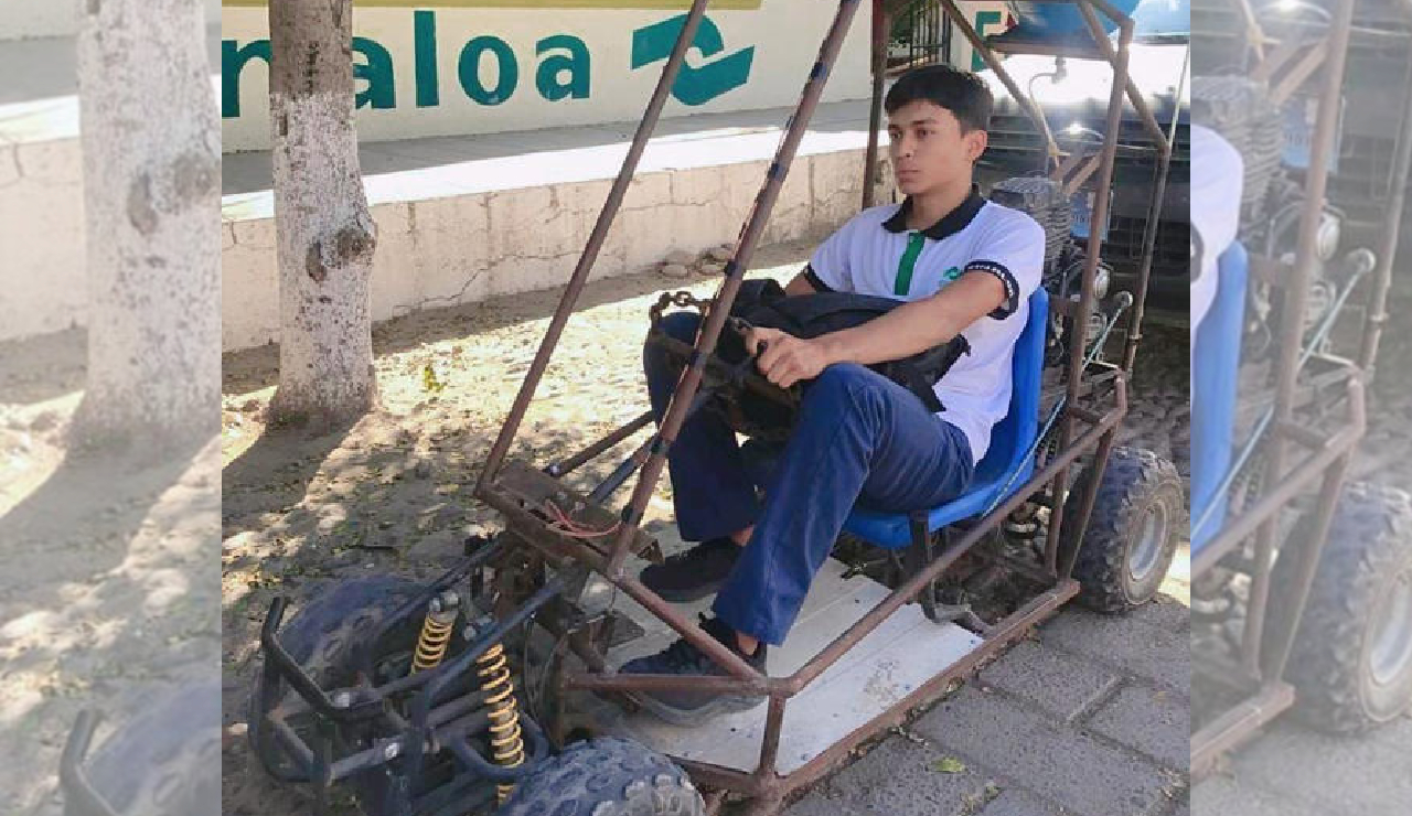 Estudiante del Conalep construye su propio auto para ir a la escuela