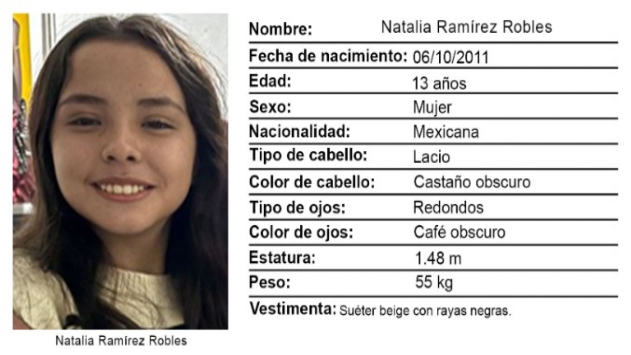 ALERTA AMBER: ¡Urgente! Natalia Ramírez Robles desapareció en Irapuato, Guanajuato
