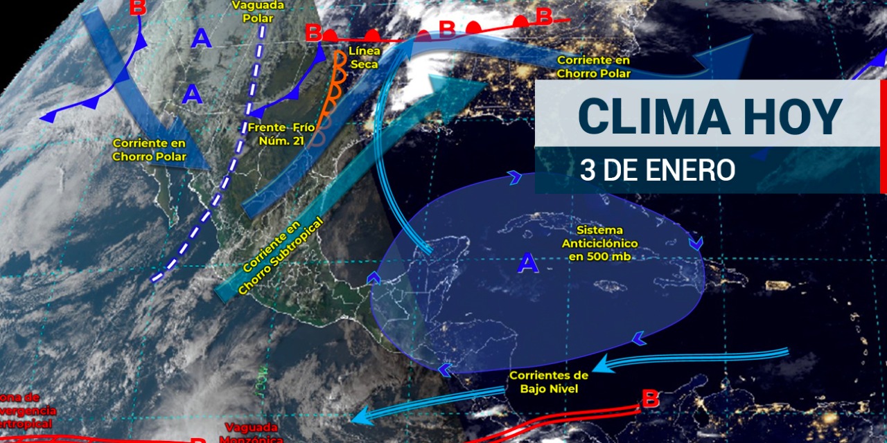 Clima en México 3 de enero: Más lluvias, frío y aguanieve en el país