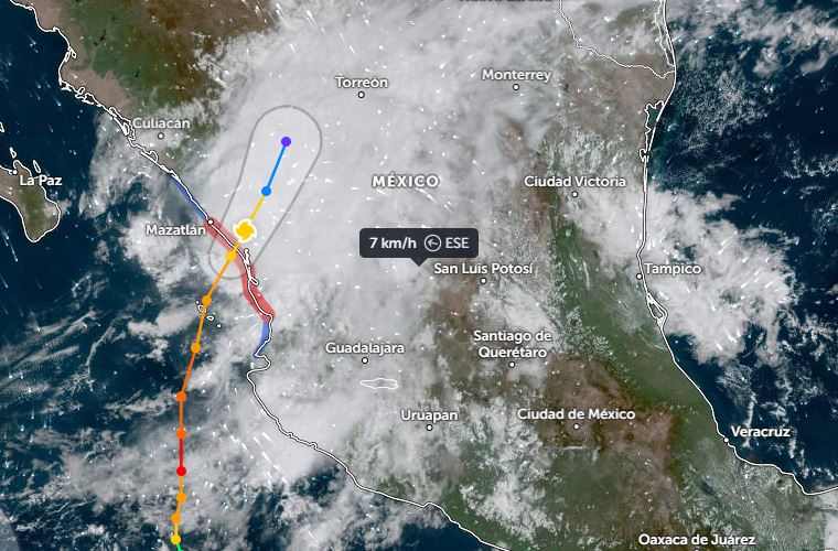 Huracán Orlene: sigue su trayectoria en tiempo real