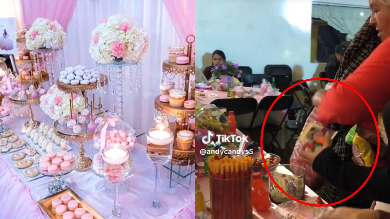 VIRAL: Señora arrasa con la mesa de dulces en una fiesta; la exponen en ...