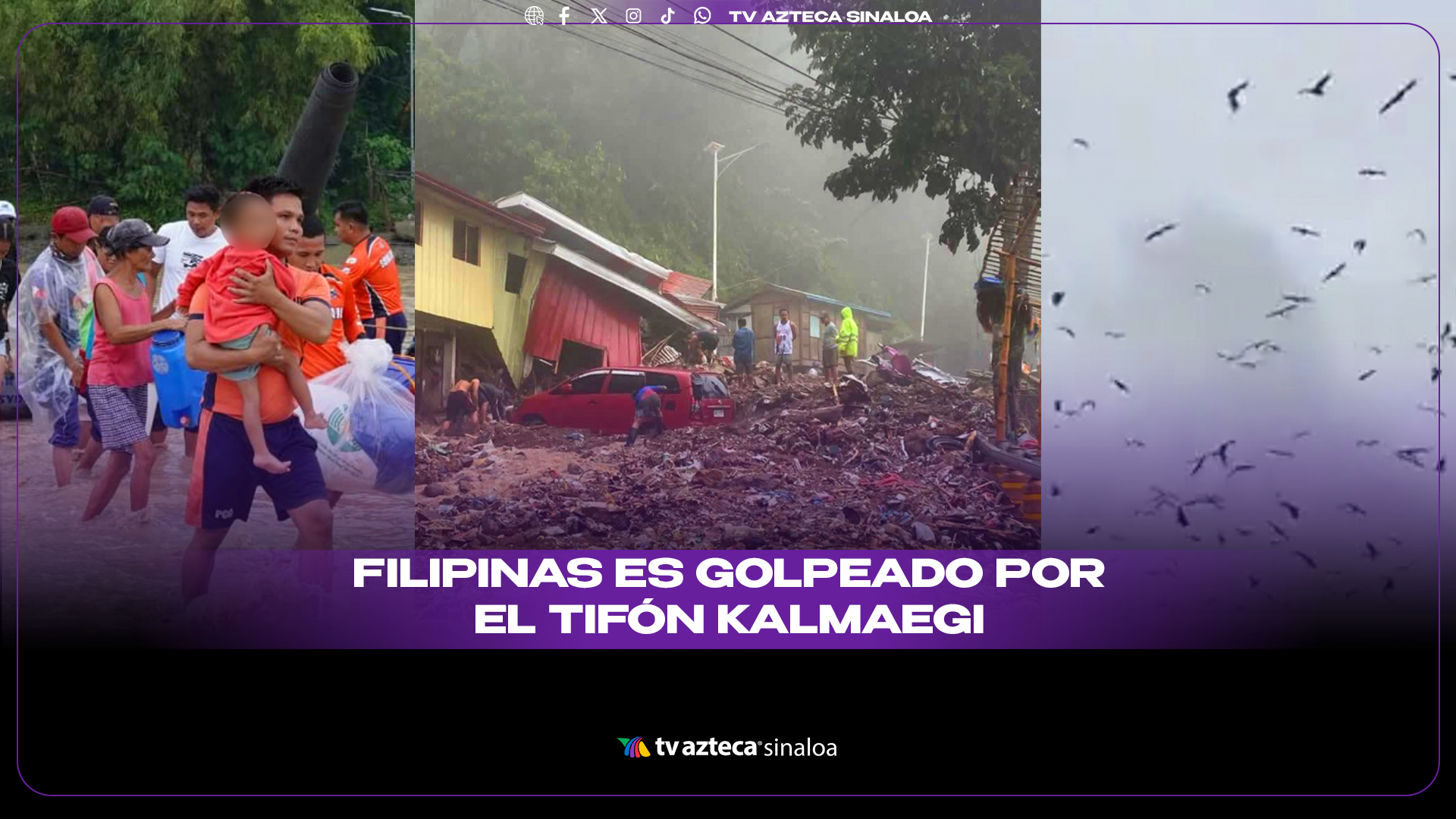 Filipinas sufre más de 40 muertes por tifón Kalmaegi (VIDEO)