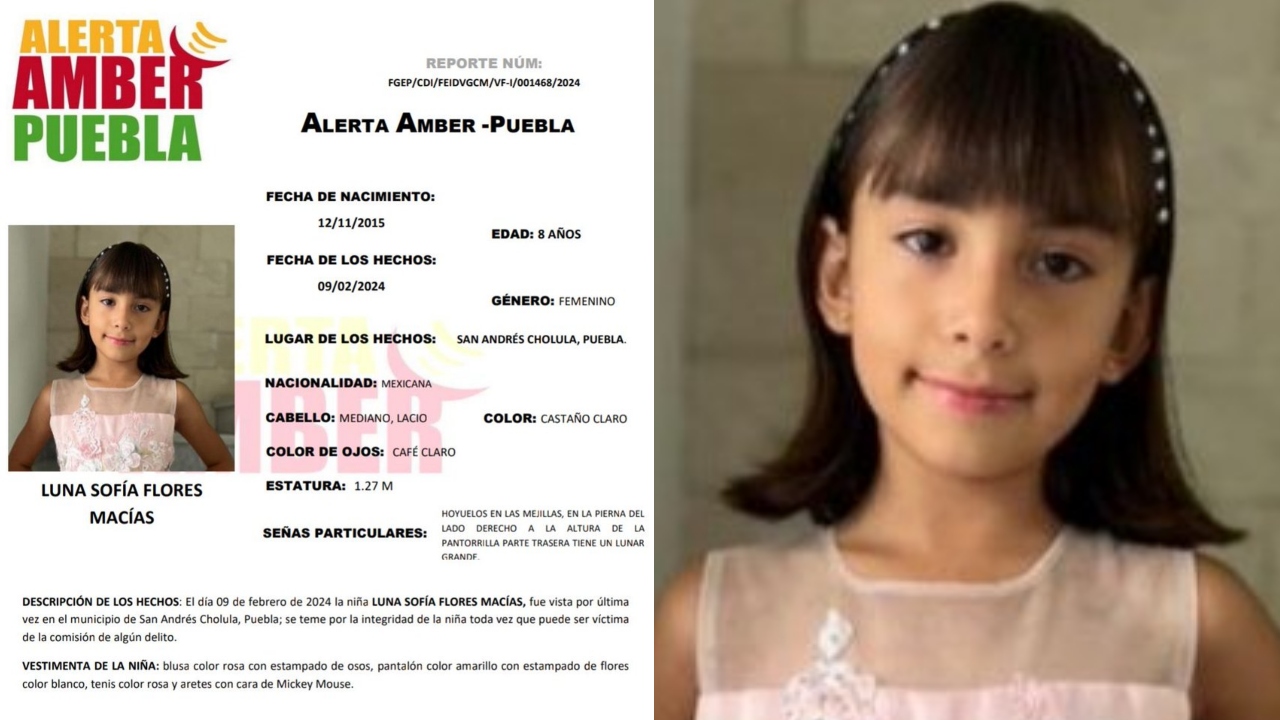 Luna Sofía Flores fue abusada por su padre y se la llevó, activan ALERTA AMBER en Puebla