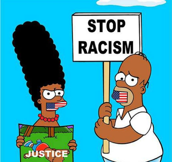 Simpson negros protestan contra racismo en EUA