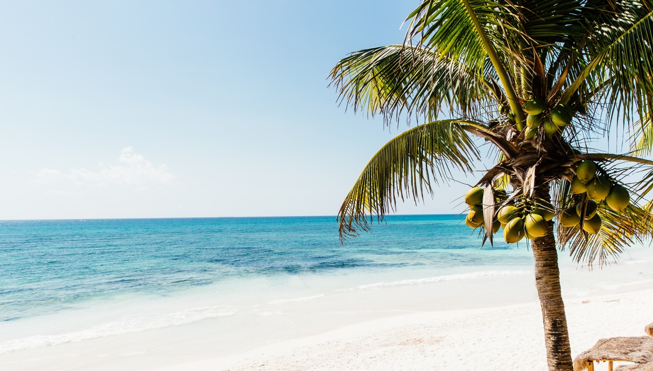 La playa virgen y de agua cristalina cerca de Tulum que es un paraíso ...