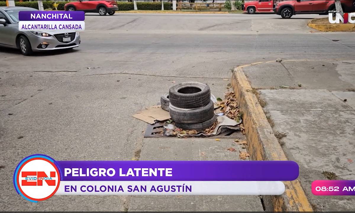 En Nanchital, alcantarilla rota pone en peligro a automovilistas