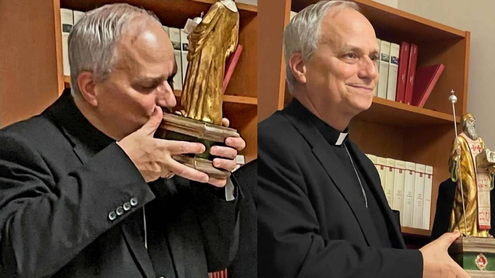 Esta es la escultura chihuahuense de San Marón, que también tiene el nuevo Papa León XIV