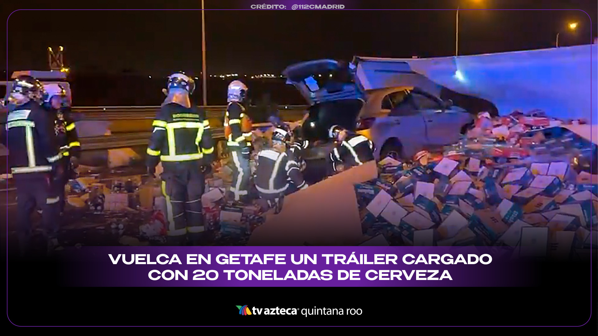 Accidente en Getafe: Tráiler con 20 toneladas de cerveza vuelca y ...