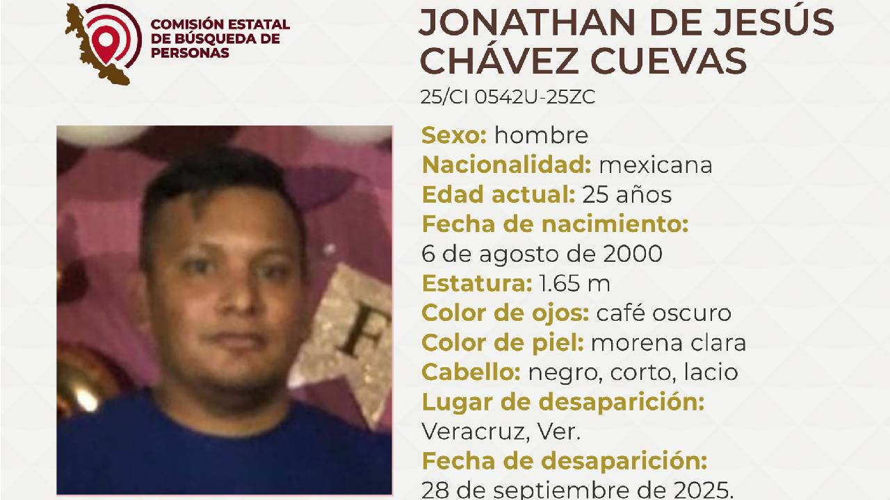 Desaparecidos Veracruz: ¿Quién es Jonathan de Jesús Chávez Cuevas y qué sabemos de su desaparición?