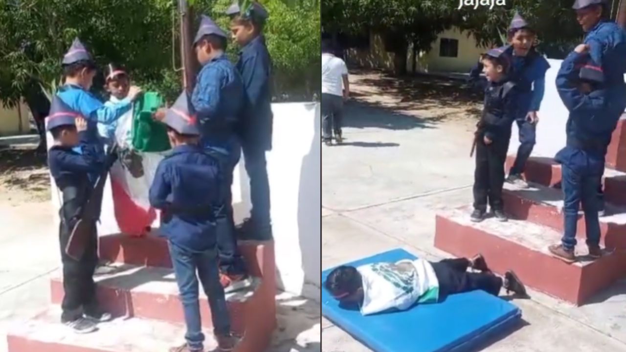 VIDEO: Niño se hace viral por su representación de Juan Escutia ¡Se tomó en serio el personaje!