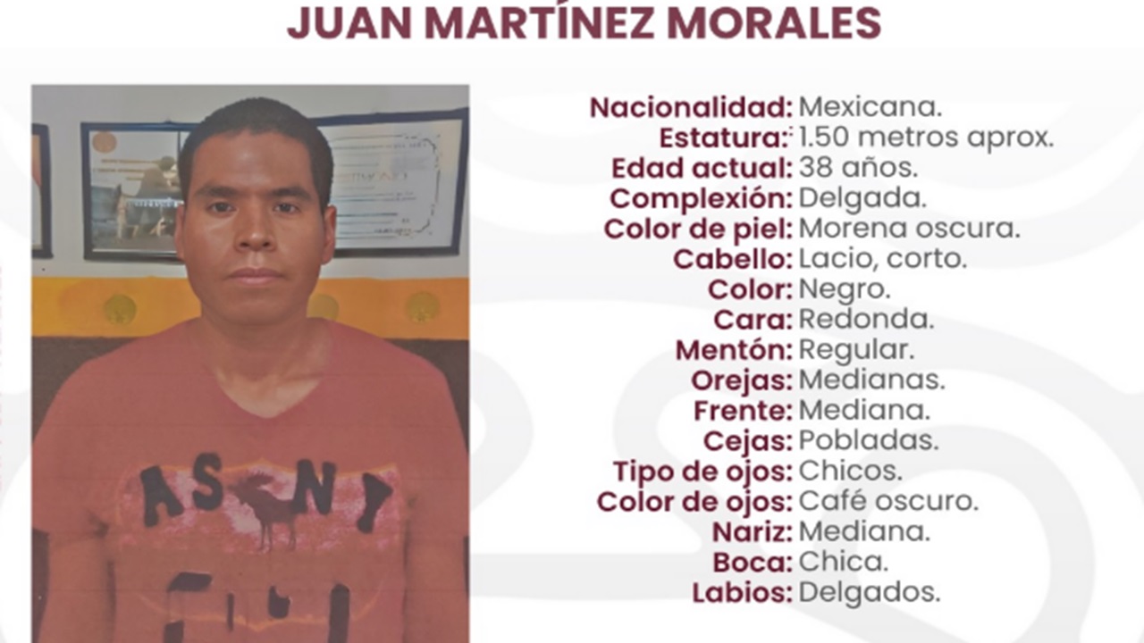 Juan Martínez Morales fue reportado como desaparecido en la ciudad de ...
