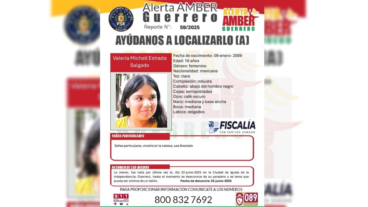 Alerta Amber: Se busca a Valeria Michell Estrada Salgado, desaparecida ...