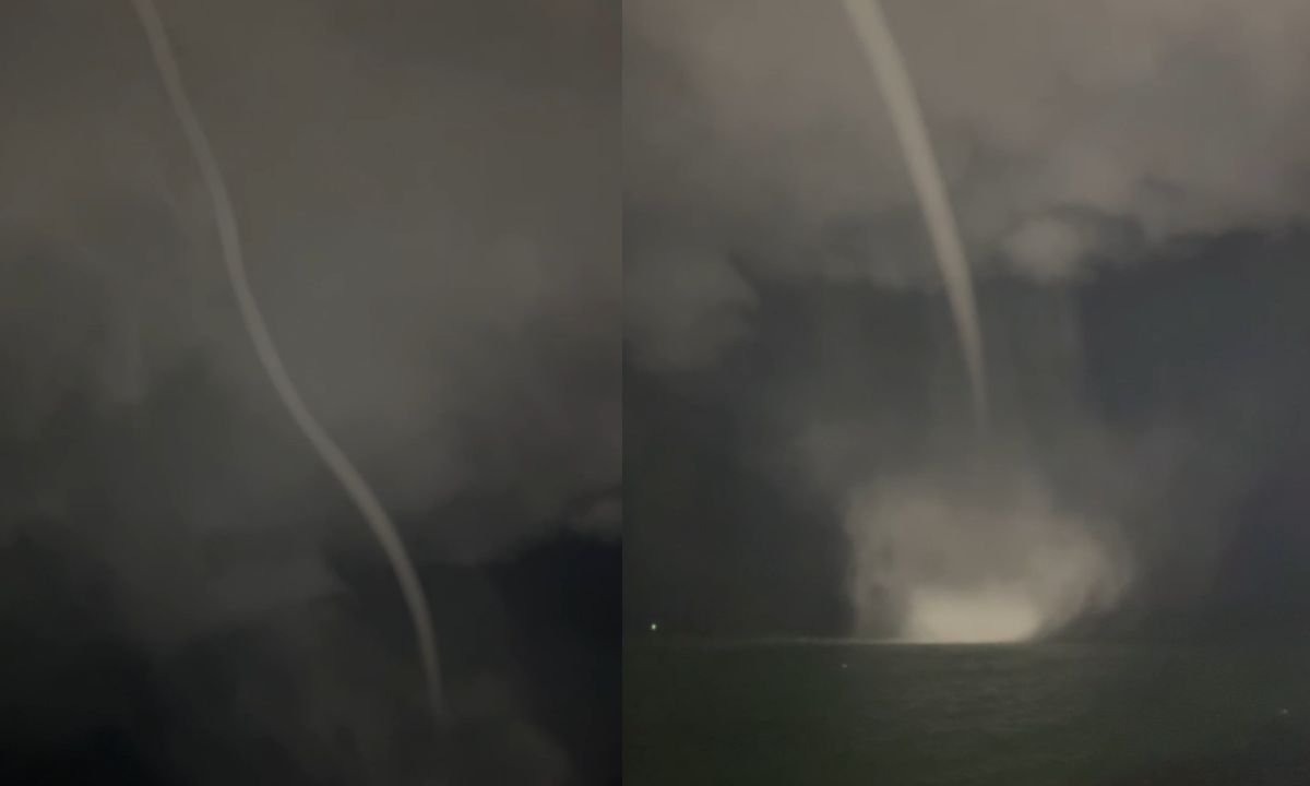 ¿Cómo fue el impacto de la tromba marina en playa de Veracruz? VIDEO