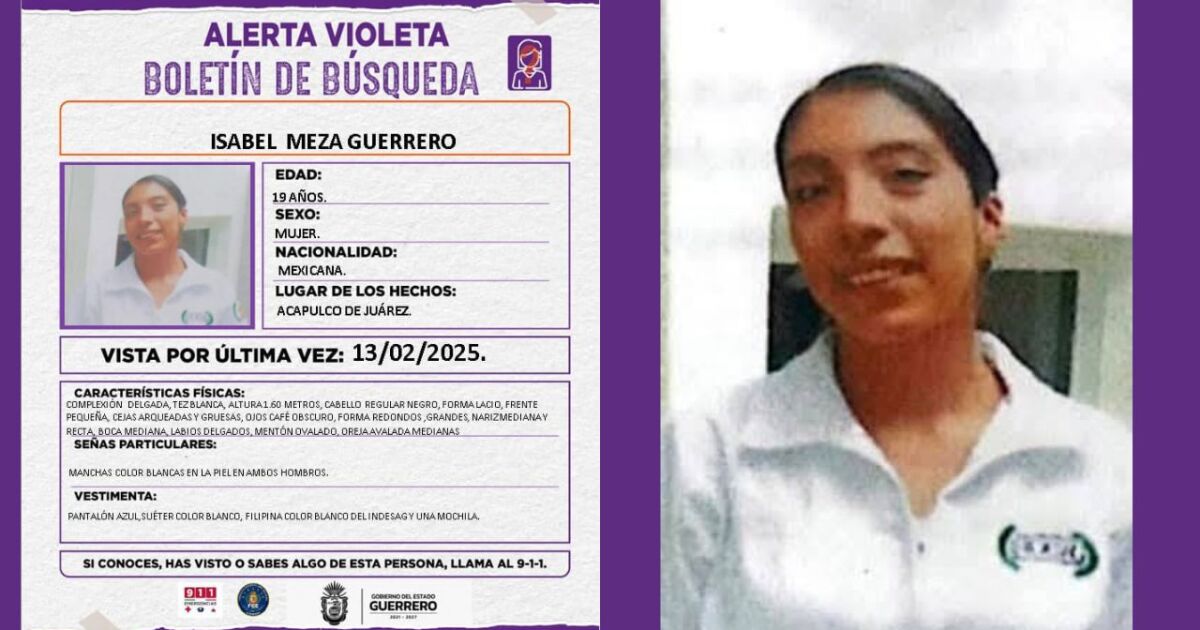 Alerta Violeta: Se busca a la joven Isabel Meza Guerrero, desaparecida ...
