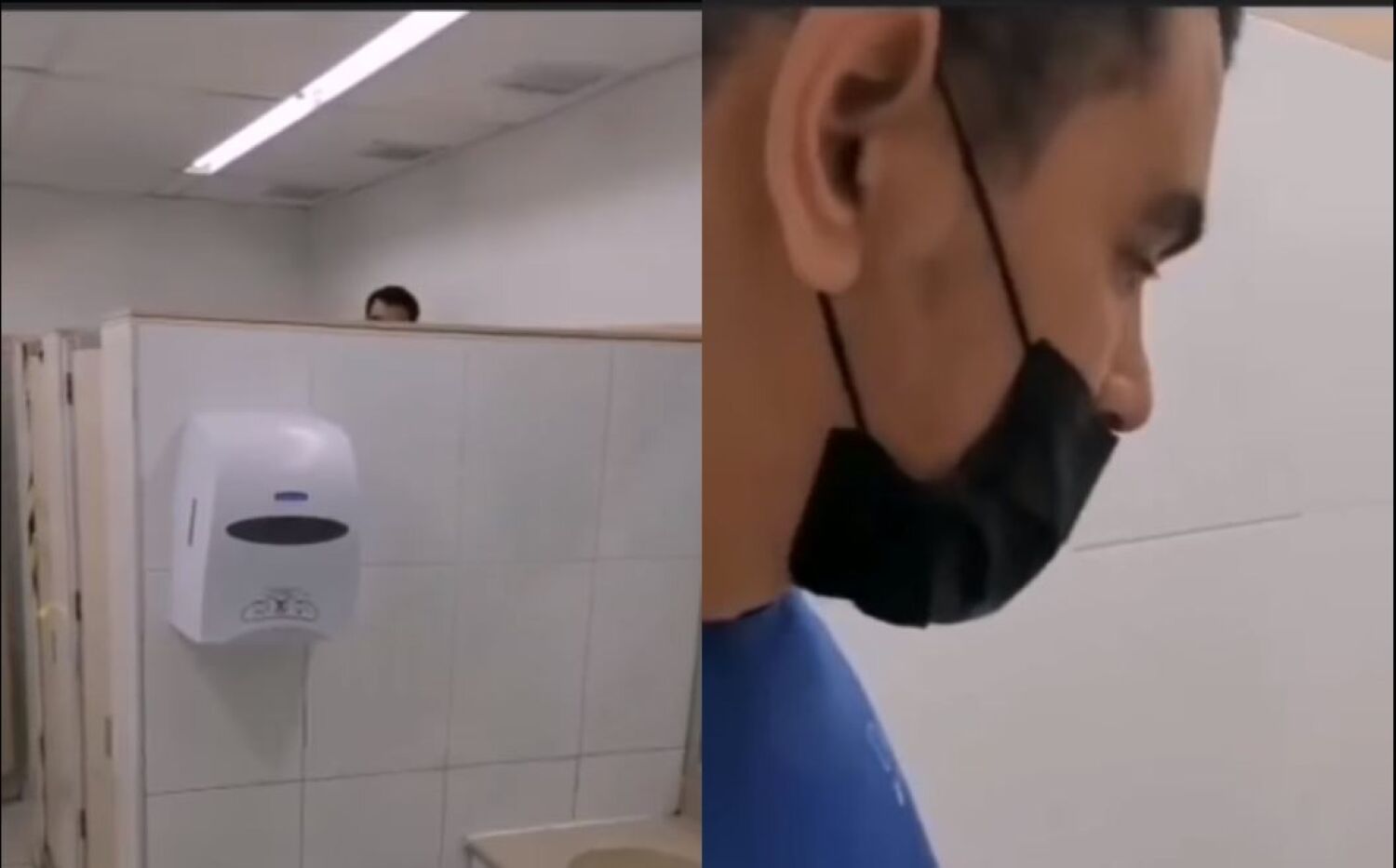 VIDEO: Captan a hombre espiando en baño de tienda departamental