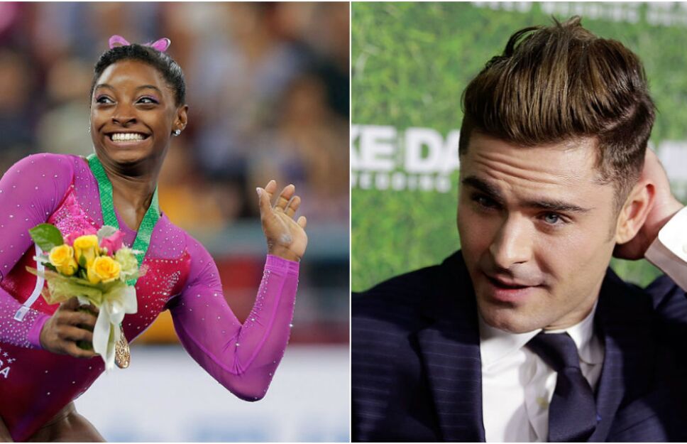Simone Biles tiene un Zac Efron de cartón ¡tamaño real!