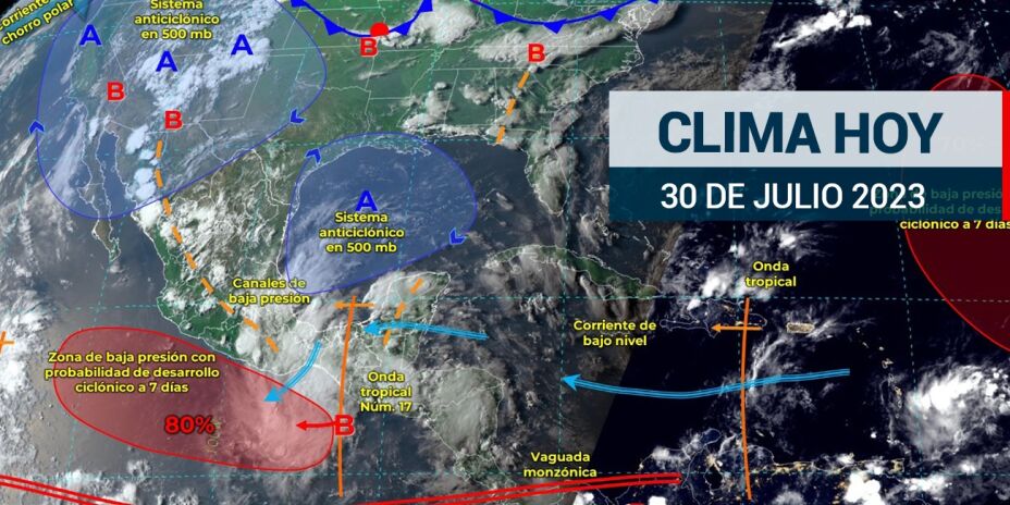 Clima en México hoy 30 de julio: Se esperan lluvias, caída de granizo y altas temperaturas