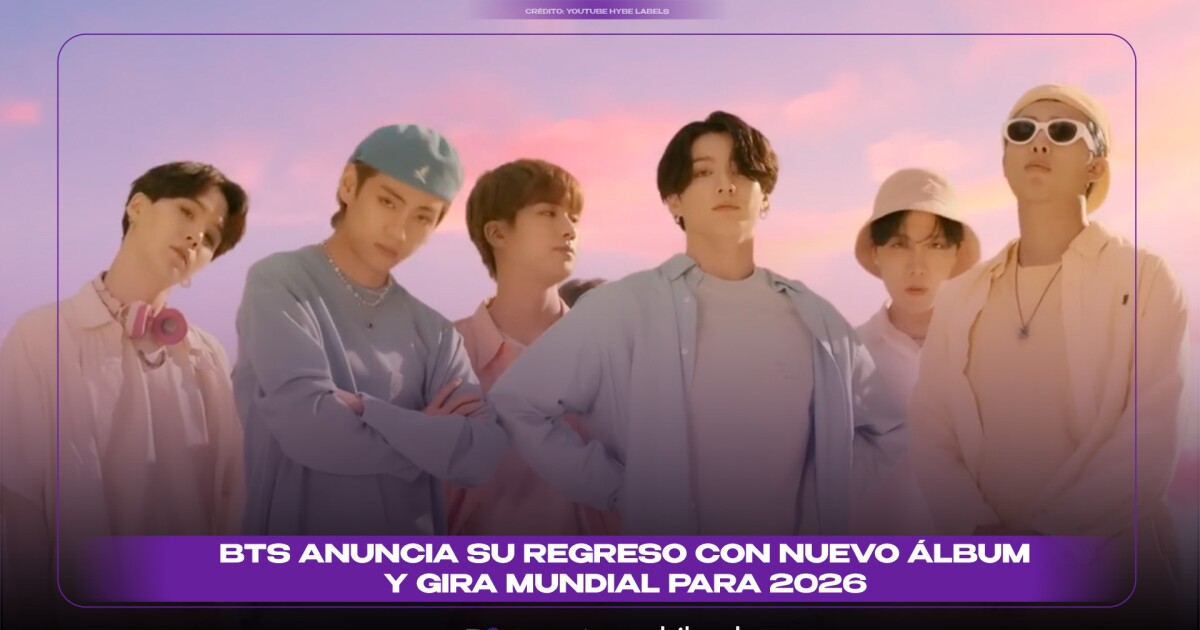 BTS confirma su regreso: nuevo álbum y gira mundial en 2026 tras cumplir servicio militar
