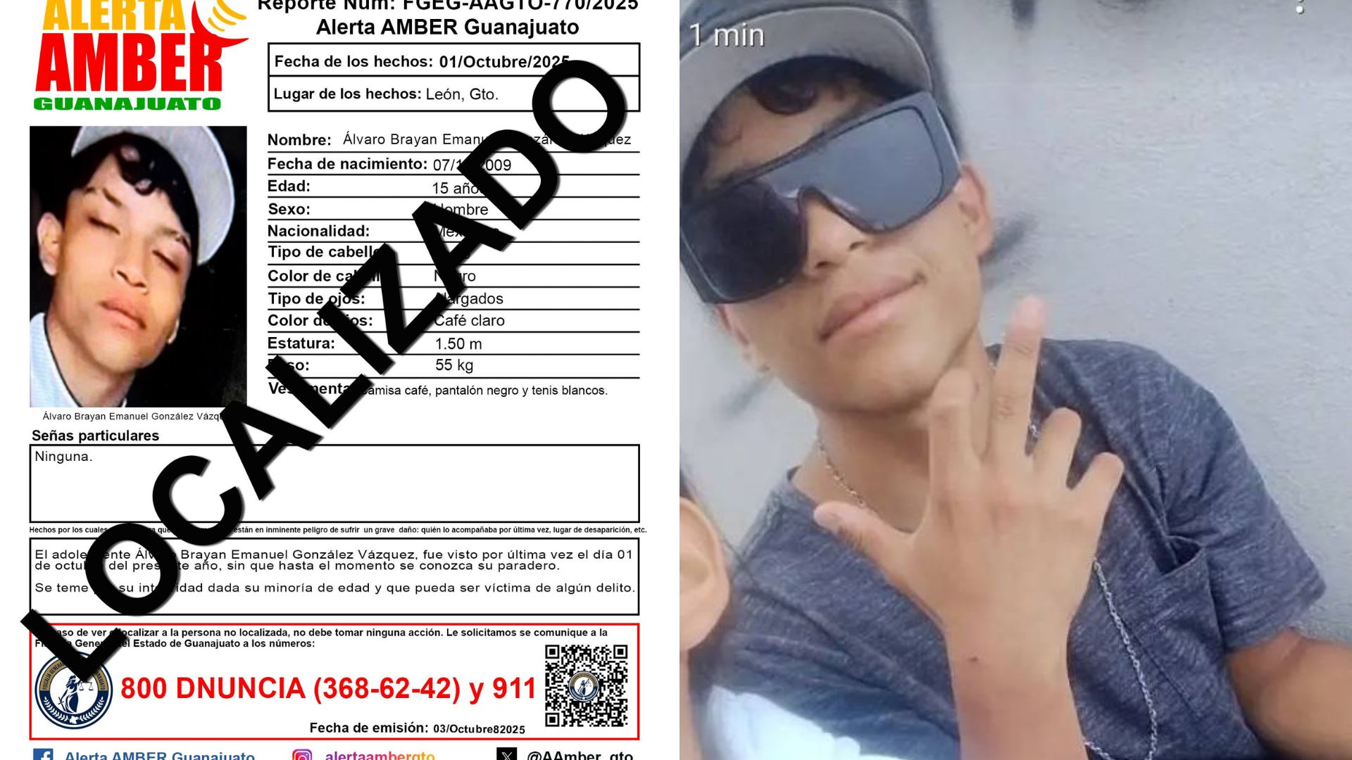 Localizan sin vida a Álvaro Brayan Emanuel González, menor desaparecido ...