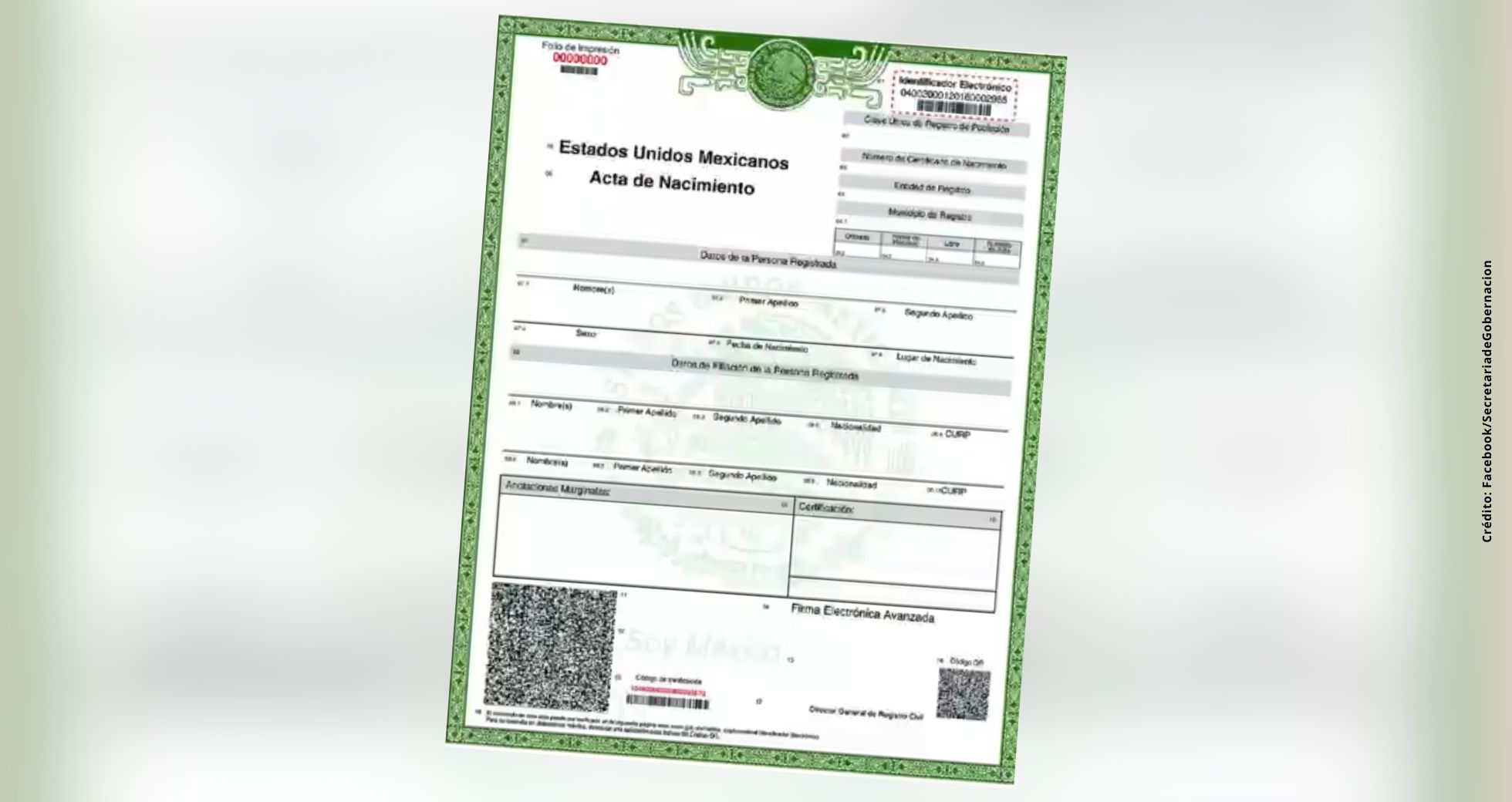 ¿Qué es un acta de nacimiento con vigencia permanente y gratuita?