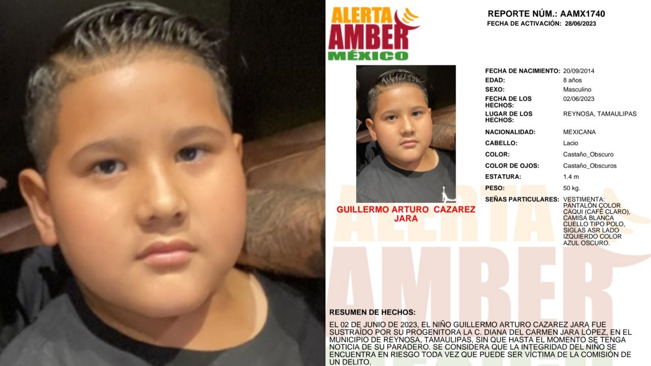 ALERTA AMBER para hallar a Guillermo Cazarez en Tamaulipas
