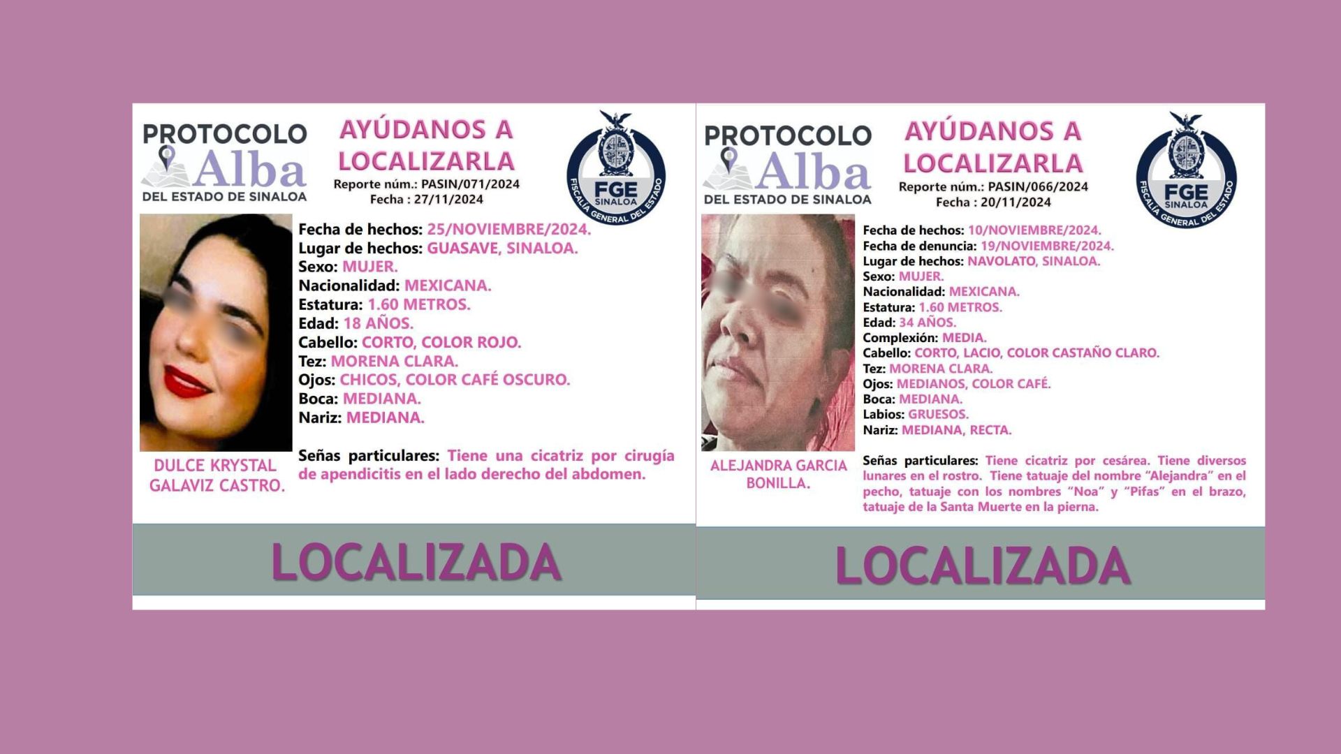 Localizan con vida a Dulce Galaviz y Alejandra García, mujeres ...