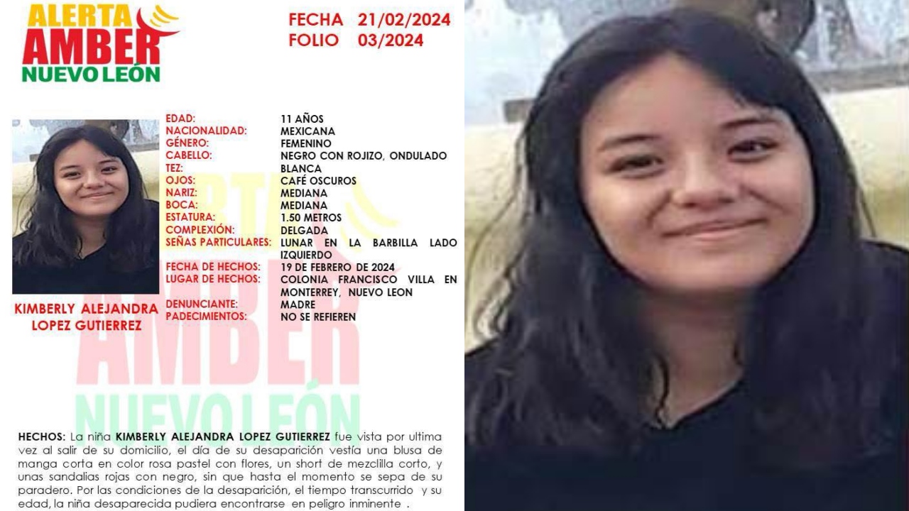 Kimberly López salió de su casa en Monterrey ya regresó, desactivan ALERTA AMBER